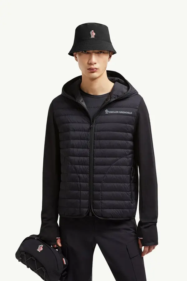 Moncler Padded Cotton Zip-up Hoodie - Black