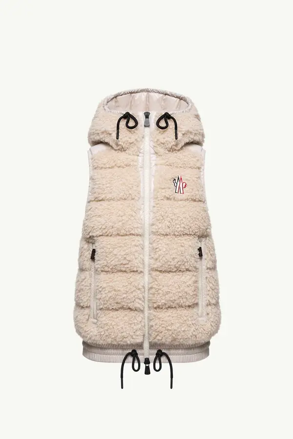 Moncler Teddy Padded Vest - Beige