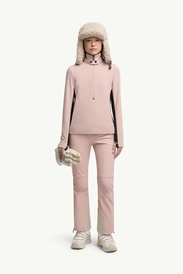 Moncler Half-zip Fleece Sweatshirt - Pink