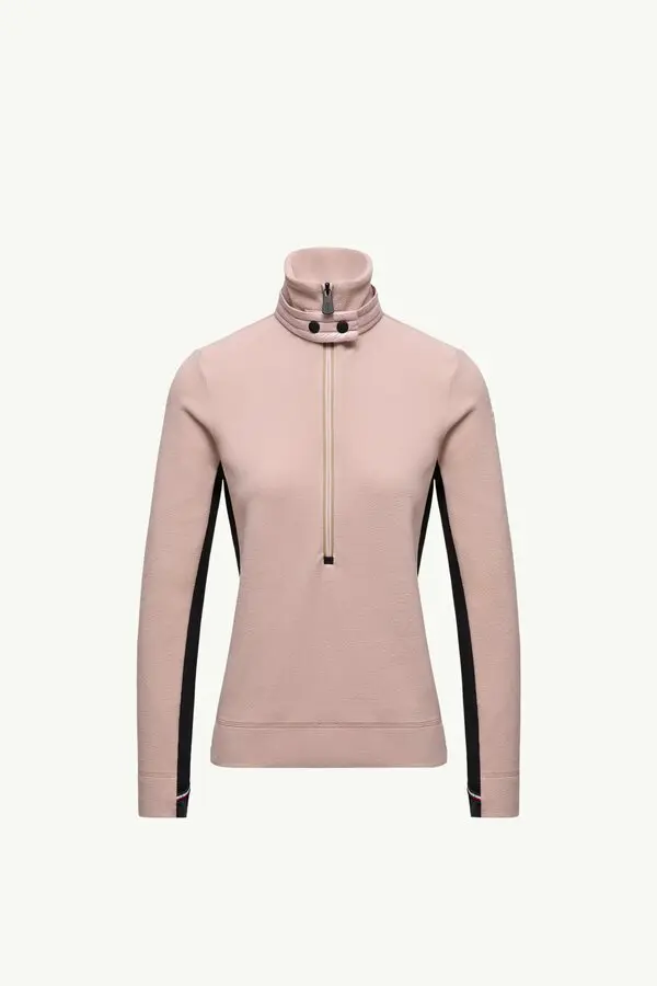 Moncler Half-zip Fleece Sweatshirt - Pink