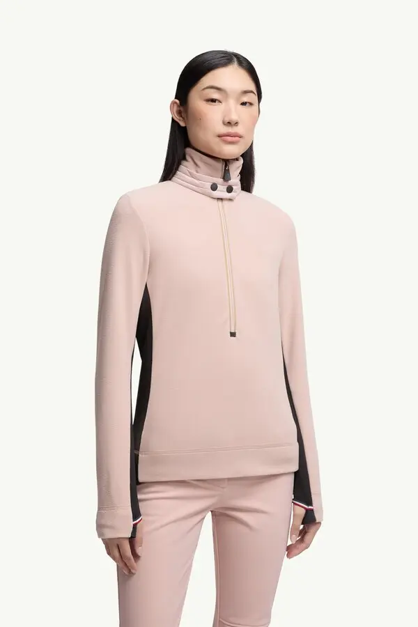 Moncler Half-zip Fleece Sweatshirt - Pink