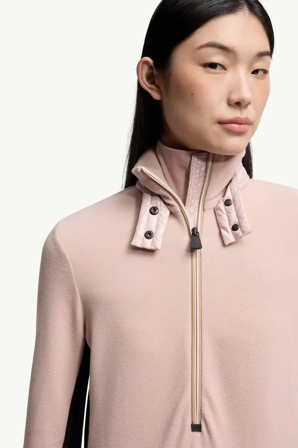 Moncler Half-zip Fleece Sweatshirt - Pink