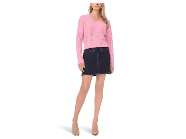 Vince Camuto Cable V-neck Pullover Sweater