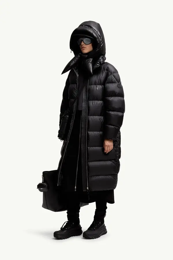 MONCLER X EDWARD ENNINFUL Cotton Gabardine Midi Skirt With Adjustable Slit - Black