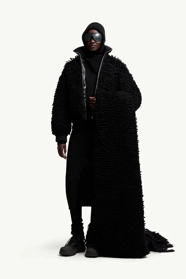 MONCLER X EDWARD ENNINFUL Wool Blend Zip-up Cardigan - Black