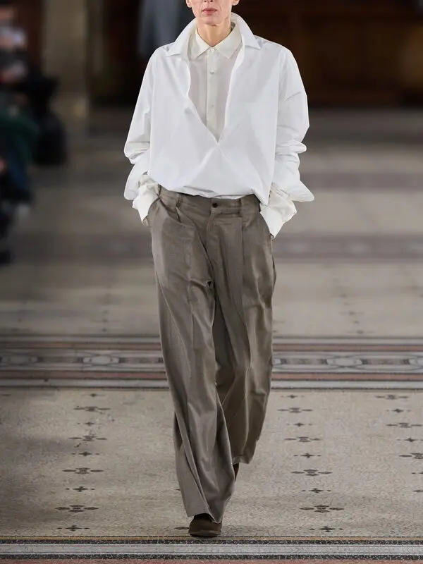 SSSTEIN Wool Pleated Wide-leg Trousers