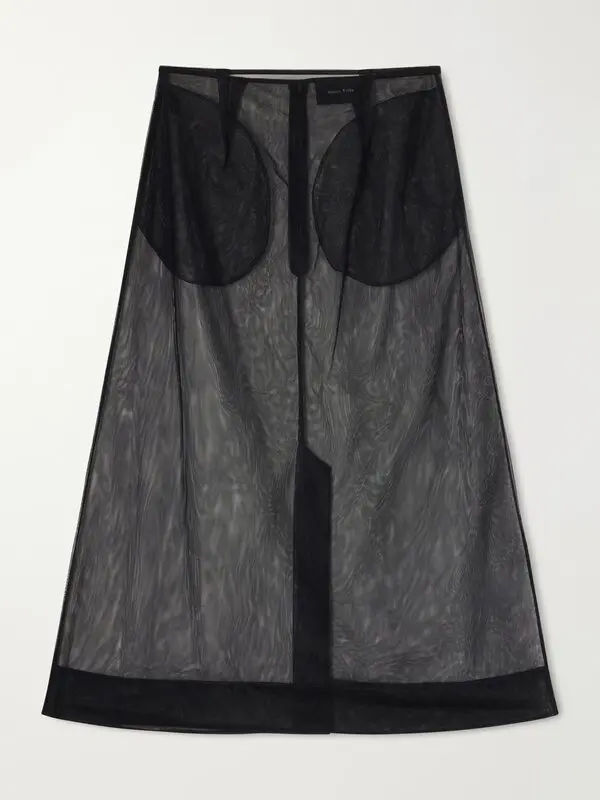 Simone Rocha Organza Midi Skirt - Black