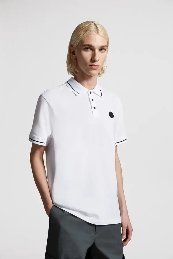 Moncler Logo Patch Polo Shirt - White