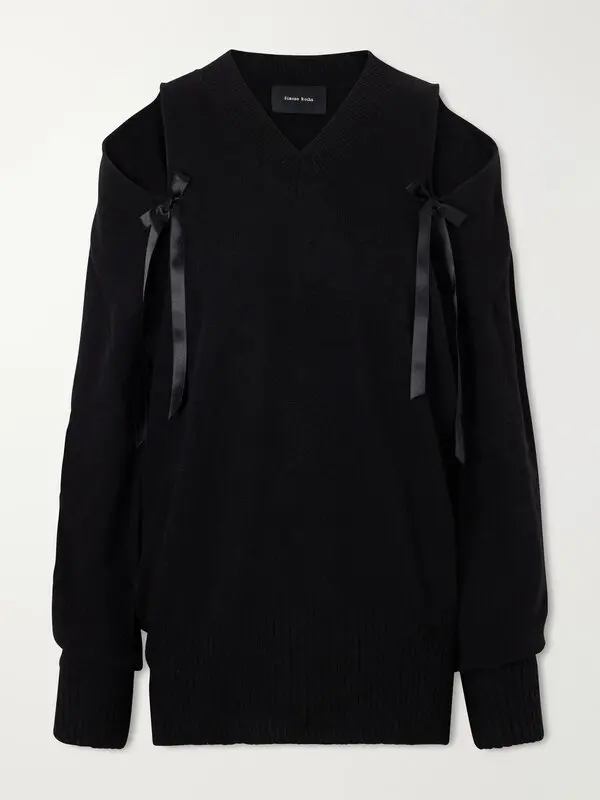 Simone Rocha Cashmere Sweater With Bow Detail - Black