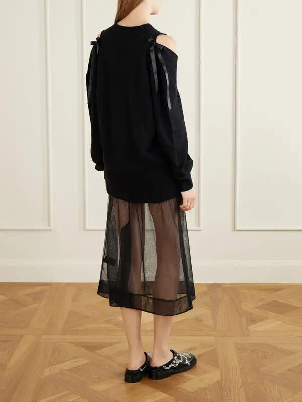 Simone Rocha Cashmere Sweater With Bow Detail - Black