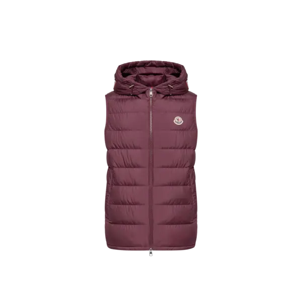 Moncler Marseillan Hooded Down Vest - Red