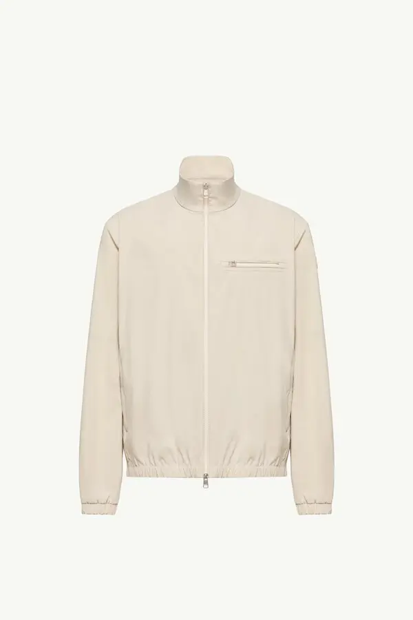 Moncler Danby Jacket With Zip-up And Stand Collar - White