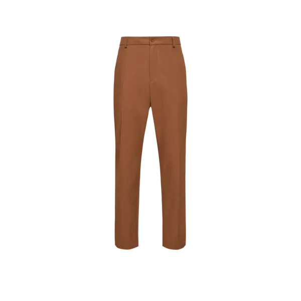 Moncler Technical Cotton Blend Tailored Trousers - Brown