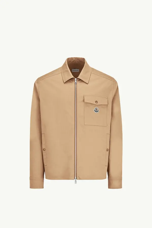Moncler Cotton Blend Gabardine Shirt Jacket - Beige