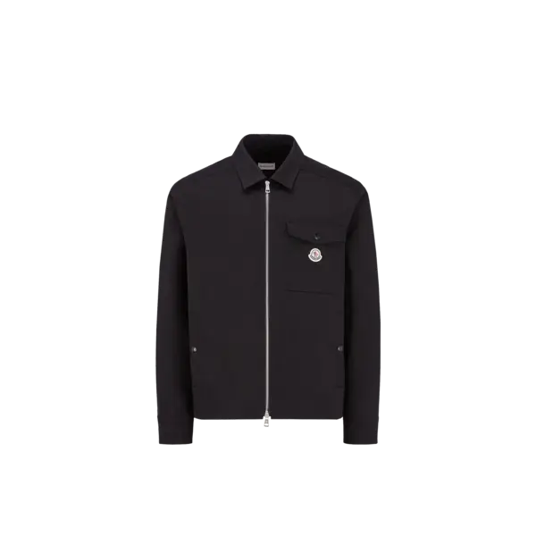 Moncler Cotton Blend Gabardine Shirt Jacket - Black