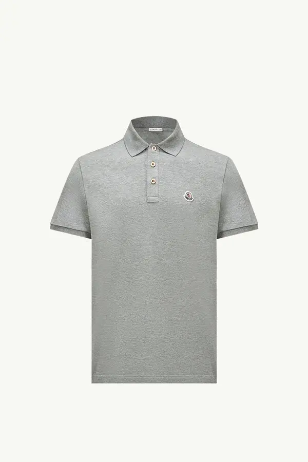 Moncler Logo Patch Cotton Polo Shirt