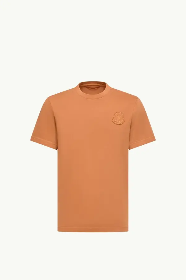 Moncler Logo Cotton T-shirt - Orange