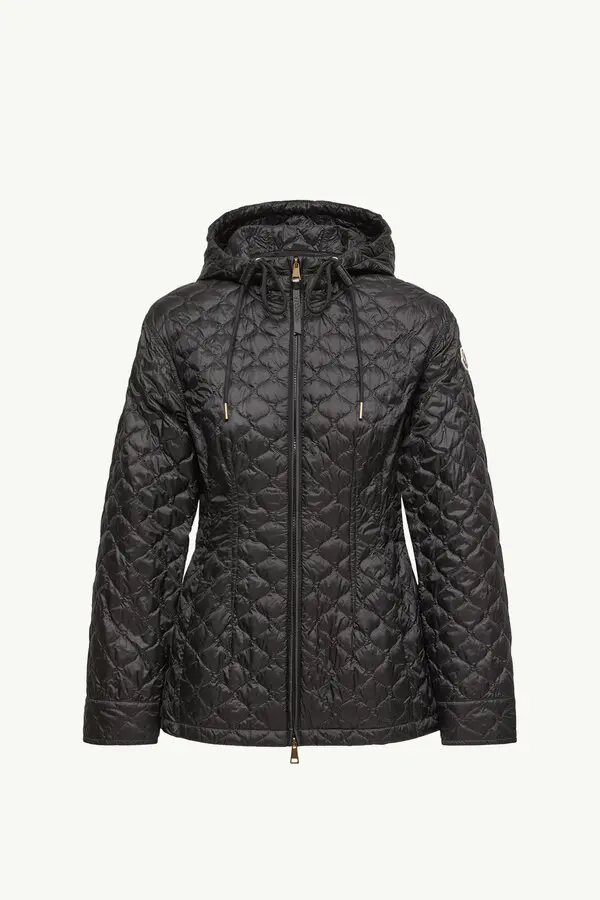 Moncler Arum Hooded Mid-length Down Jacket - Black