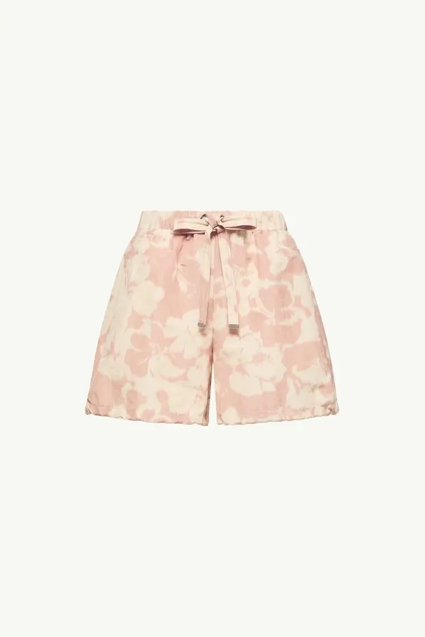 Moncler Floral Print Chiné Shorts - Pink