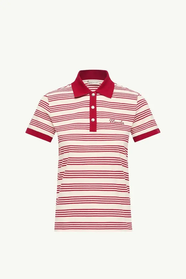Moncler Striped Cotton Polo Shirt