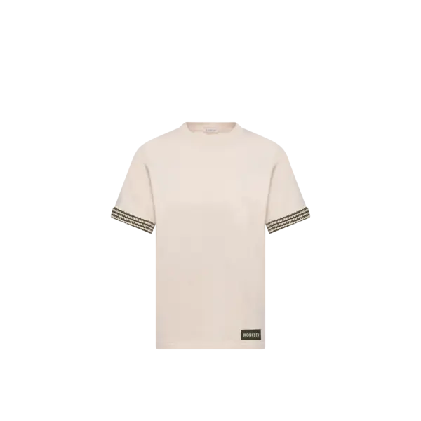 Moncler Cotton T-shirt With Crochet Trim - White