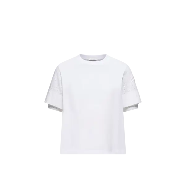 Moncler Cotton Jersey San Gallo T-shirt With Balloon Sleeves - White