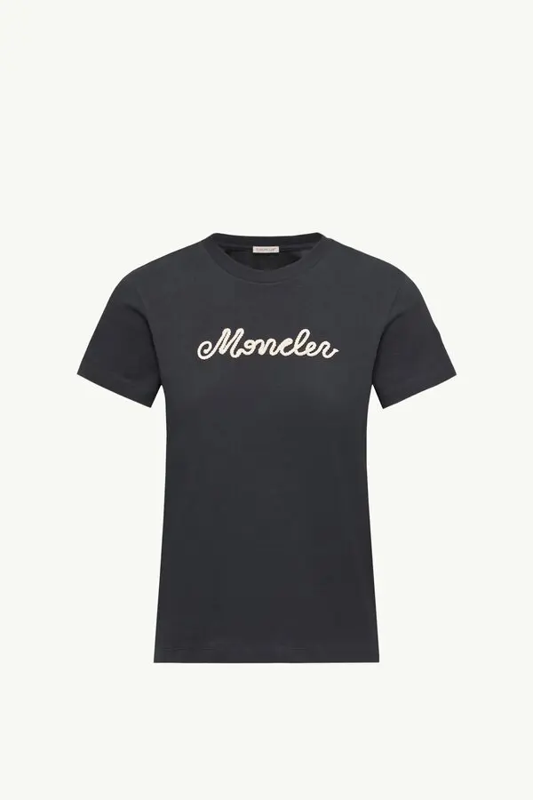 Moncler Logo Embroidery Cotton T-shirt