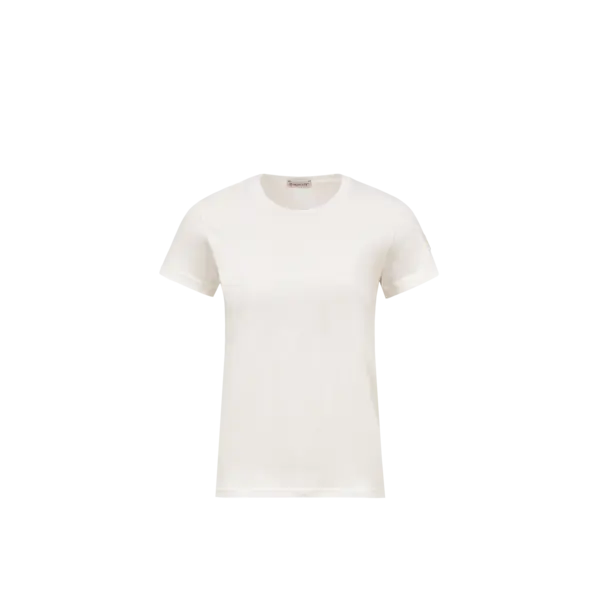 Moncler Logo Patch Cotton Jersey T-shirt - White