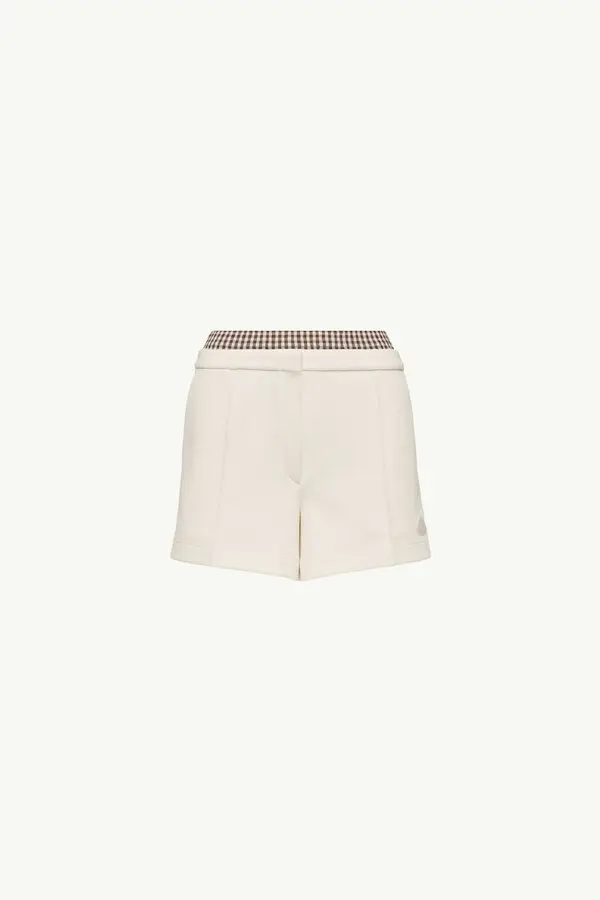 Moncler Layered-effect Vichy Cotton Blend Shorts