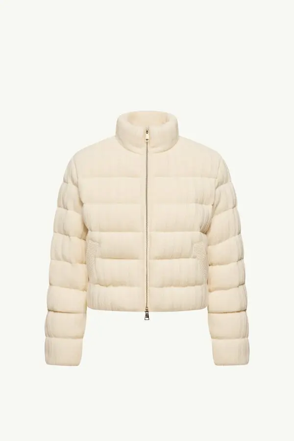 Moncler Wool & Cashmere Blend Padded Cardigan - White
