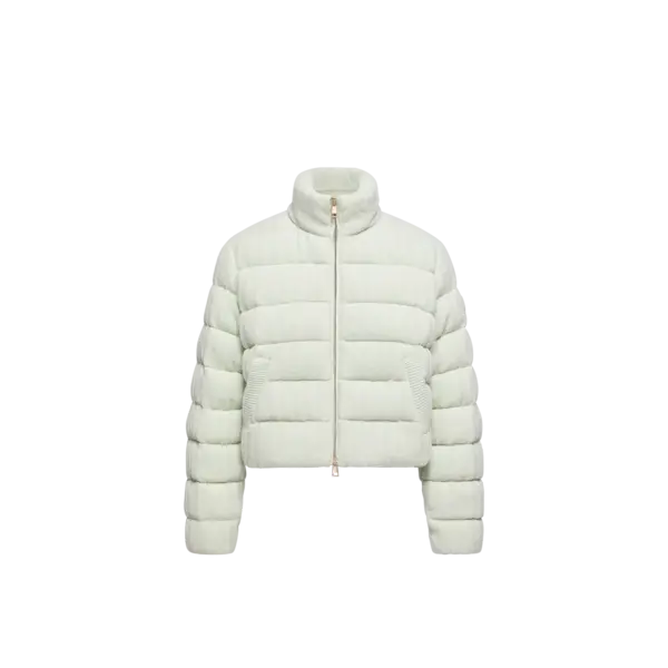 Moncler Wool & Cashmere Blend Padded Cardigan With Zip-up - Green