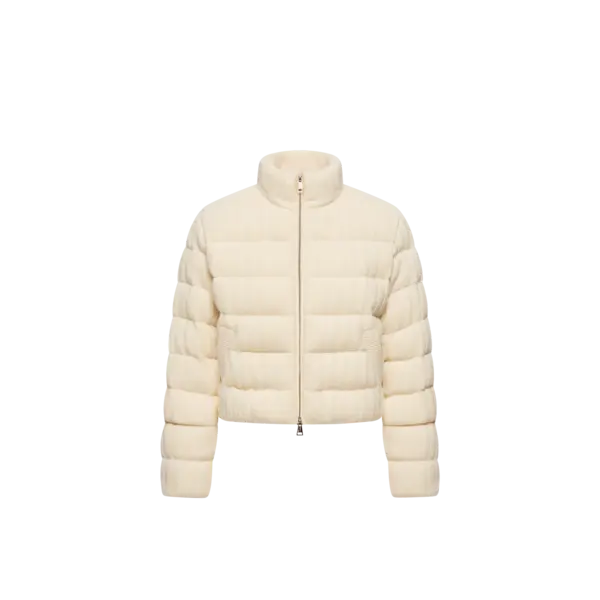 Moncler Wool & Cashmere Blend Padded Cardigan With Zip-up - White