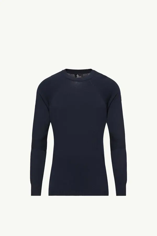 Moncler Viscose Blend Logo Sweater - Blue
