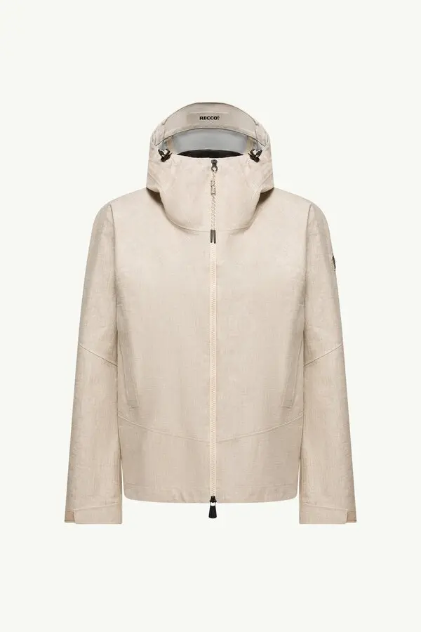 Moncler Chartres Linen Blend Hooded Jacket - Beige