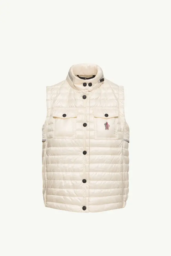 Moncler Gumiane Hooded Down Vest - White