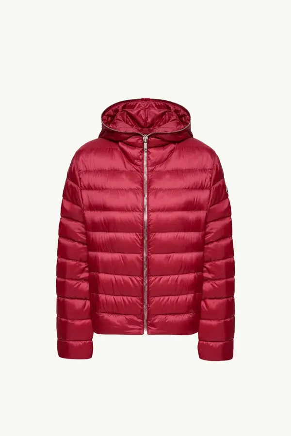 MONCLER + RICK OWENS Ziplock Hooded Short Down Jacket - Red