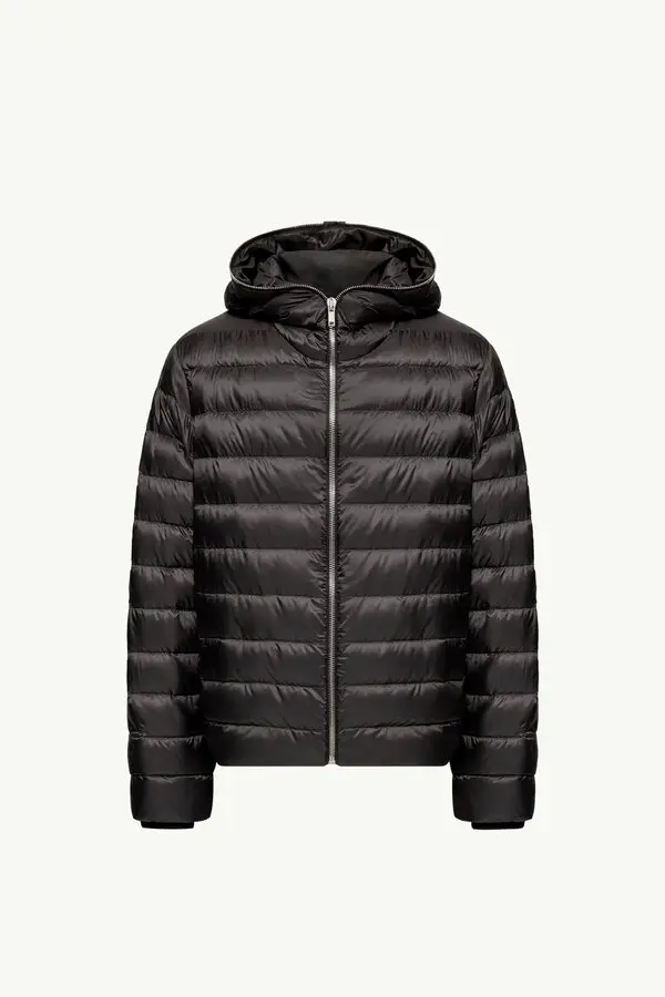 MONCLER + RICK OWENS Ziplock" Hooded Short Down Jacket - Black