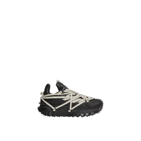 MONCLER + RICK OWENS Trailgrip Megalace Leather Sneakers - Black
