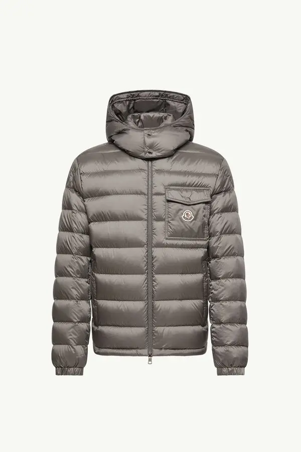 Moncler Verith Hooded Short Down Jacket - Grey