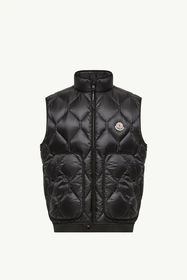 Moncler Erelia Diamond Quilted Down Vest - Black