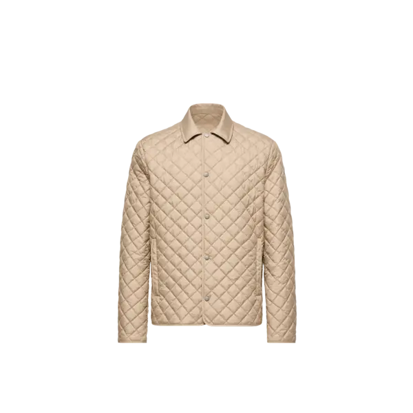 Moncler Avrelie Diamond Quilted Padded Shirt Jacket - Beige