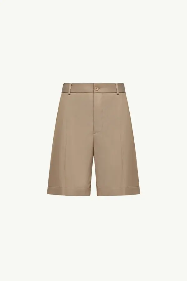 Moncler Wool Blend Gabardine Bermuda Shorts