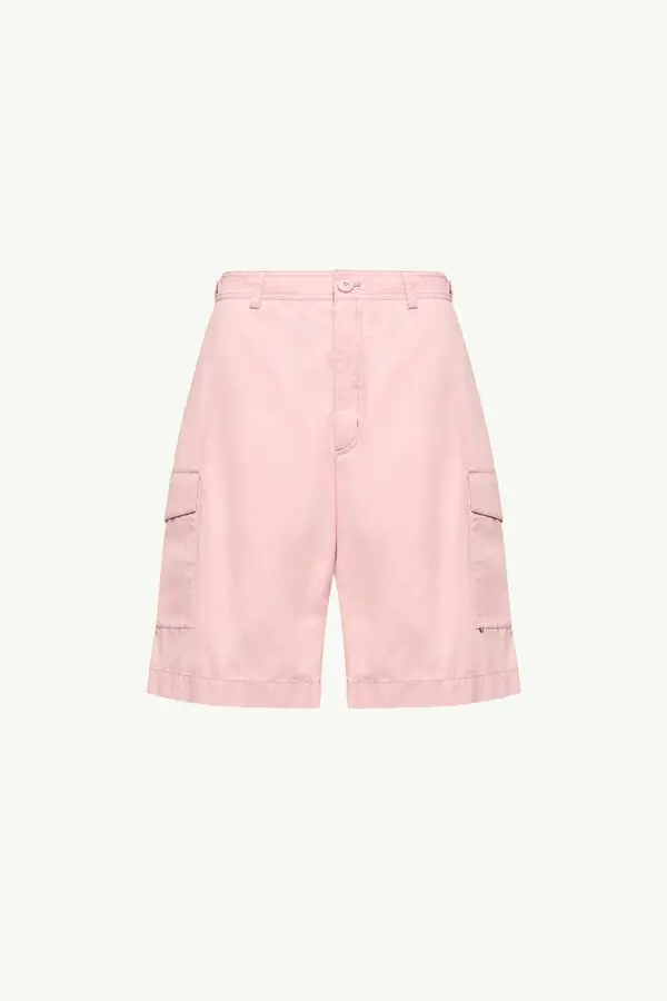 Moncler Gabardine Cargo Shorts - Pink