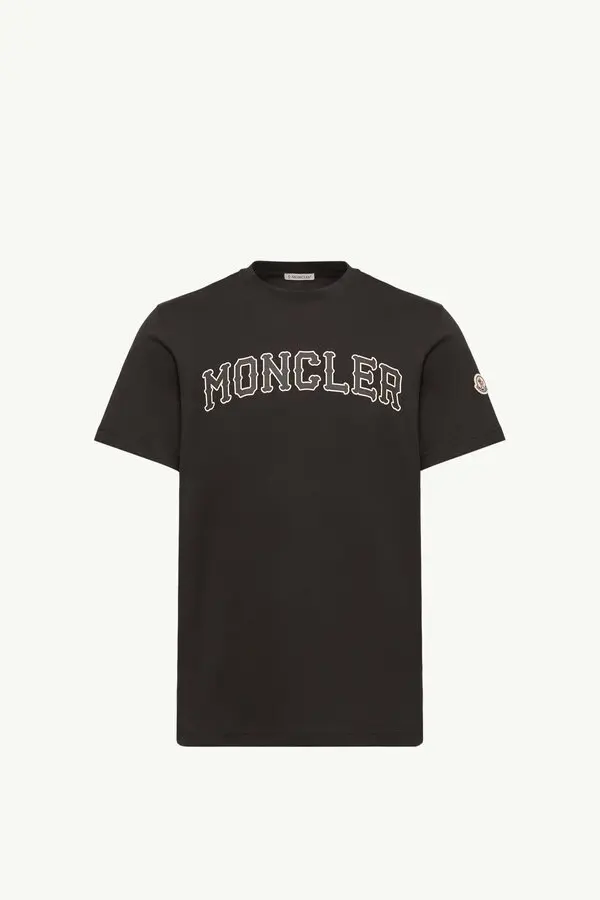 Moncler Logo Cotton T-shirt - Black