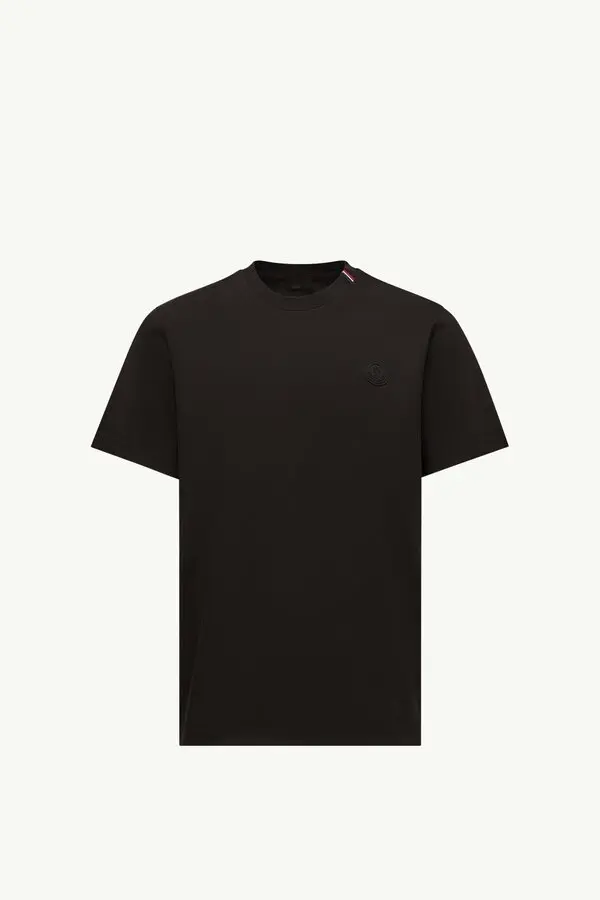 Moncler Logo Cotton T-shirt - Black
