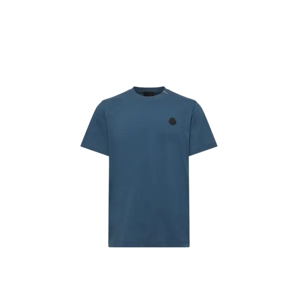 Moncler Logo Cotton T-shirt - Blue
