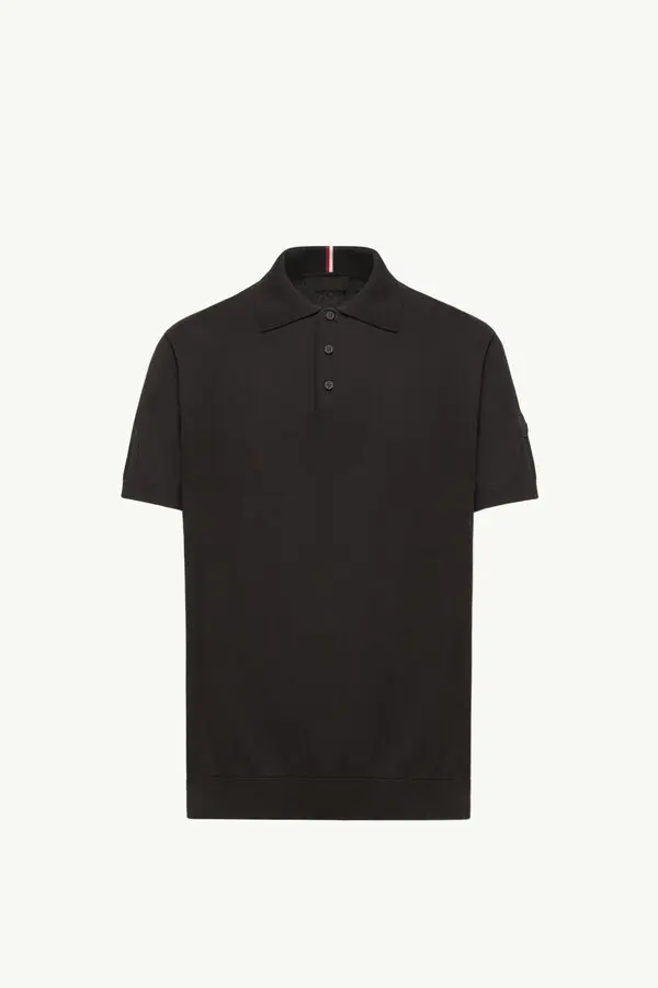 Moncler Logo Cotton Knit Polo