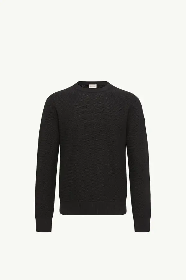 Moncler Textured Cashmere & Wool Sweater - Black