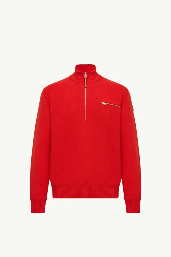 Moncler Wool & Cashmere Blend Turtleneck Sweater - Red
