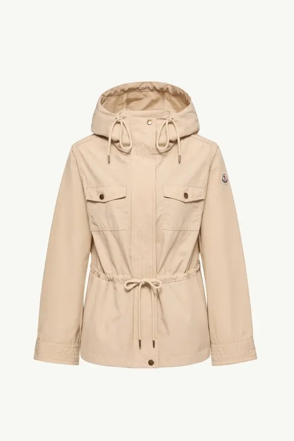 Moncler Serin Hooded Cotton Blend Parka - Beige